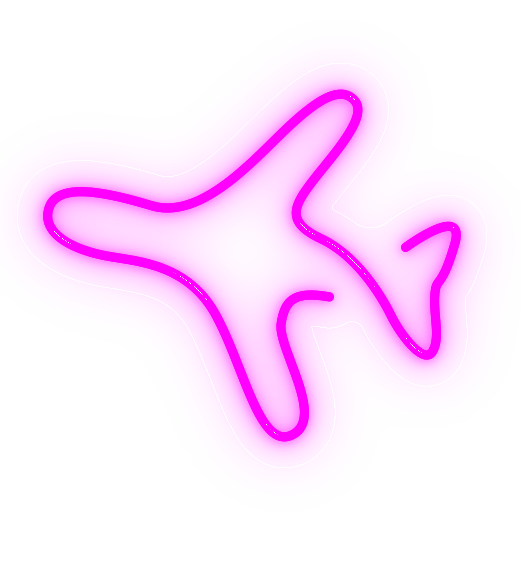 Airplane LED Neon Sign - Neon Mural | Neon Lights Maroc